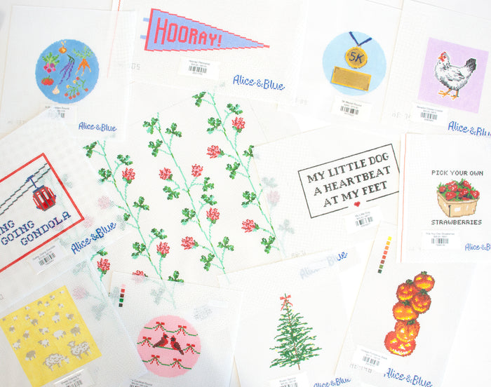 Snowman with Rabbit, Mini Stocking – Needlepoint.Com