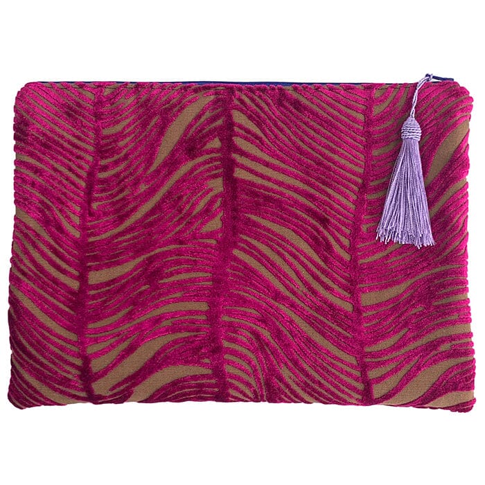 Anna Clutch - Hot Pink Zebra | Needlepoint.Com