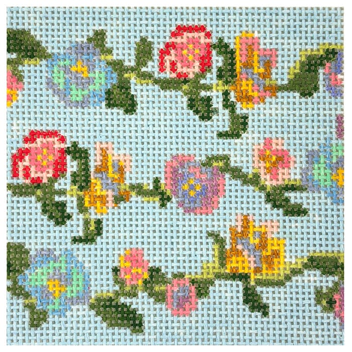 Blue Vine Square | Needlepoint.Com