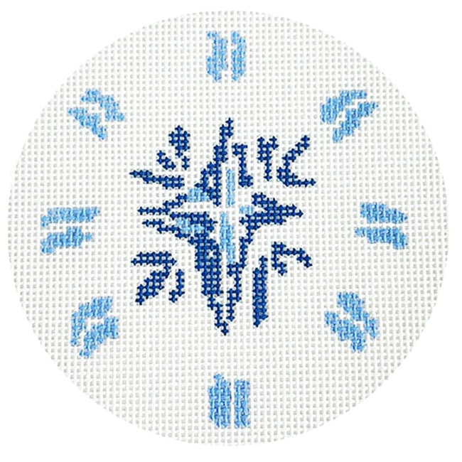 Blue & White Star Round – Needlepoint.Com