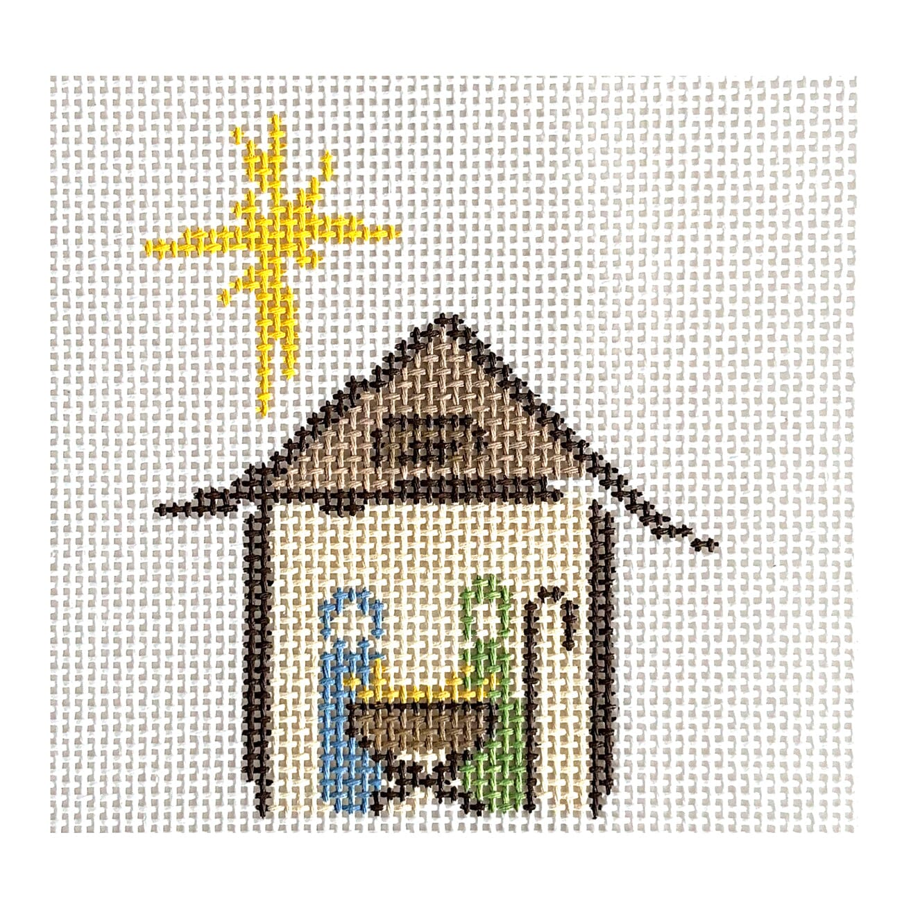 Nativity Stable w/Star of Bethlehem | Needlepoint.Com