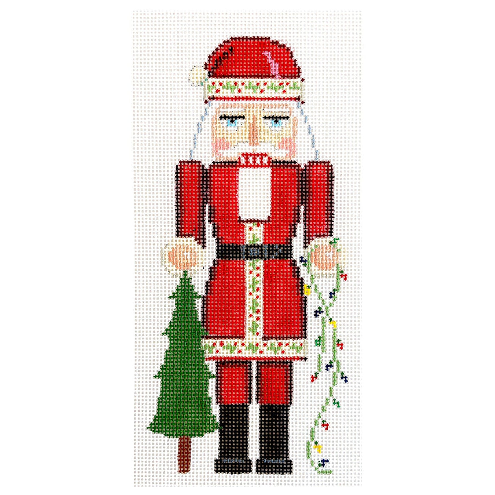 Nutcracker, Santa with Tree – Needlepoint.Com