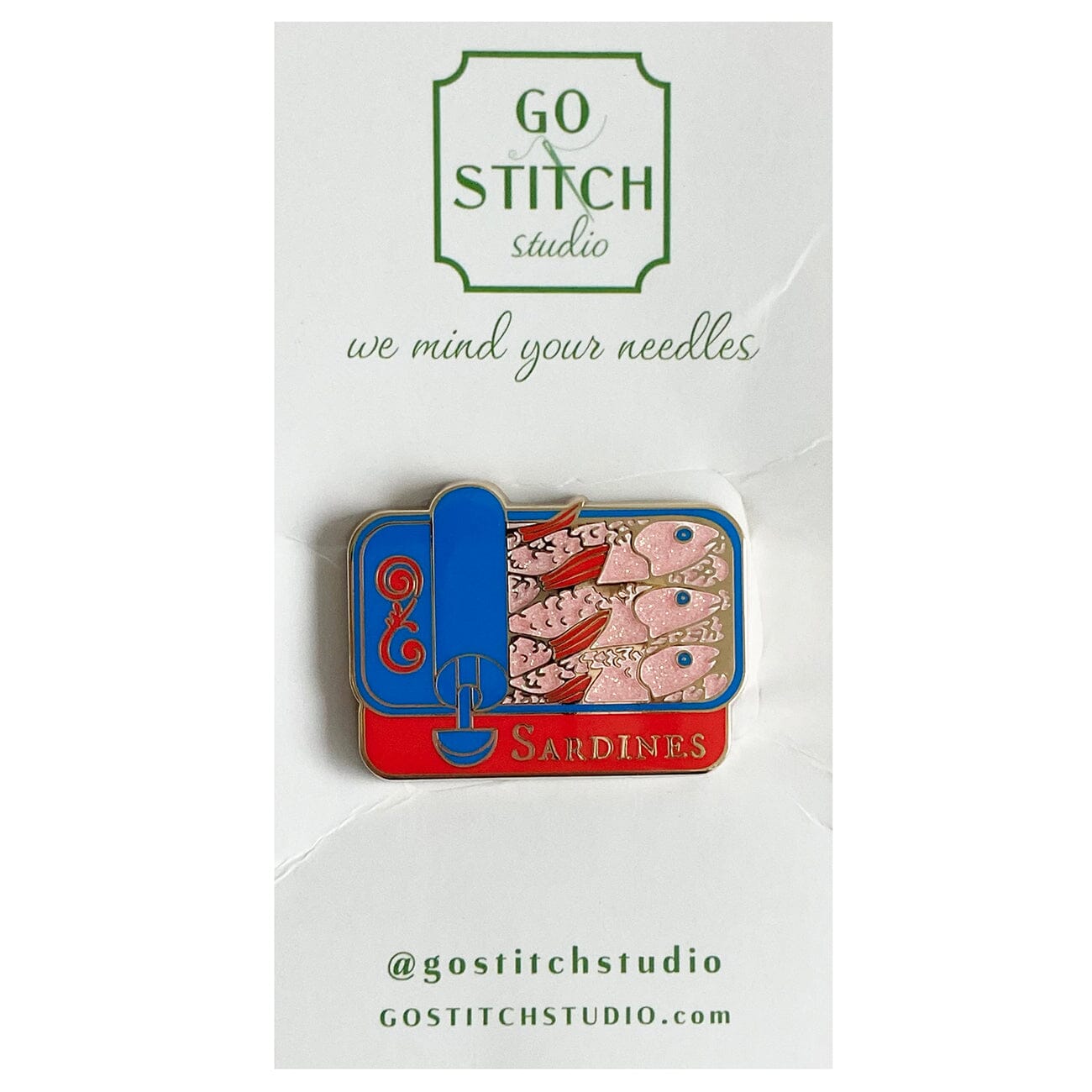 Red / Blue Sardine Can Needle Minder – Needlepoint.Com