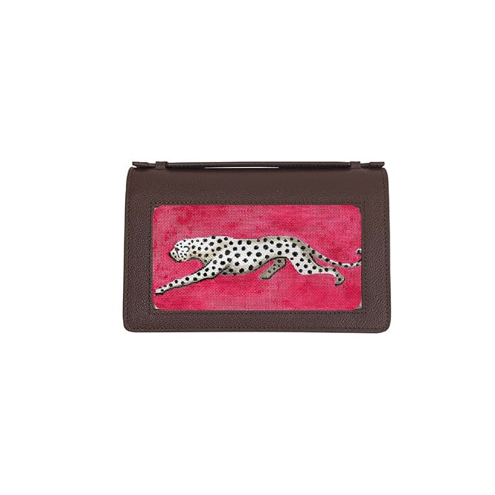 The Everyday Clutch - Espresso w/Gold Chain | Needlepoint.Com