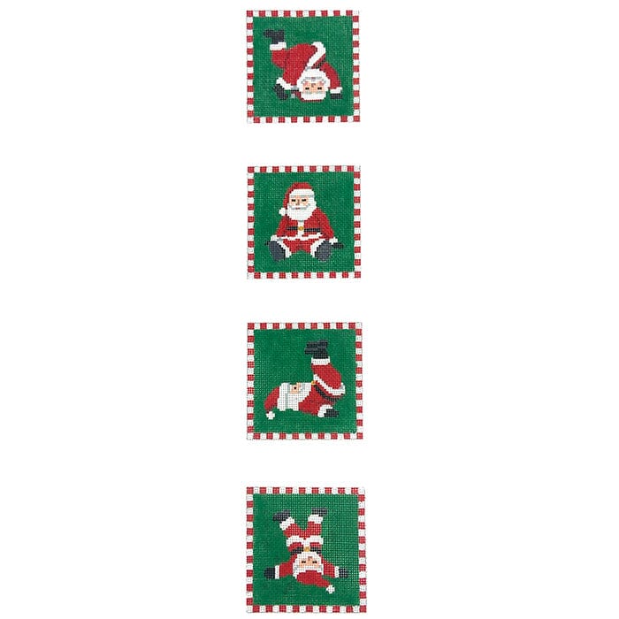 Tumbling Santas, Coaster Set – Needlepoint.Com