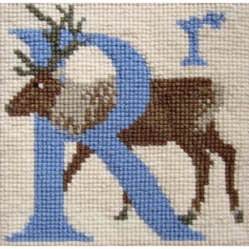 Animal Alphabet Letter R - Reindeer Canvas – Needlepoint.Com