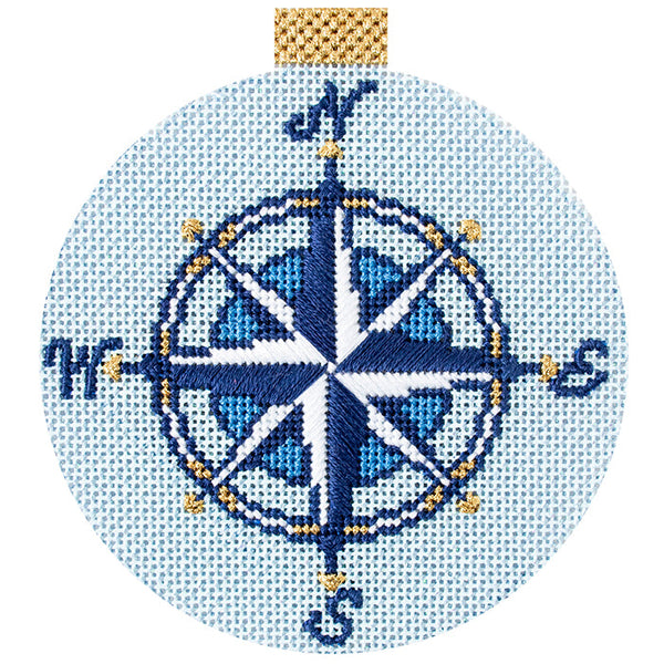 Blue Compass Kit | Needlepoint.Com
