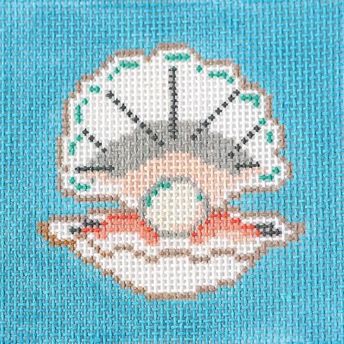 Pearl in Shell Square – Needlepoint.Com