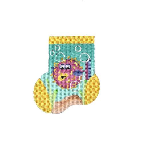 Puff Daddy Fish Mini Stocking | Needlepoint.Com